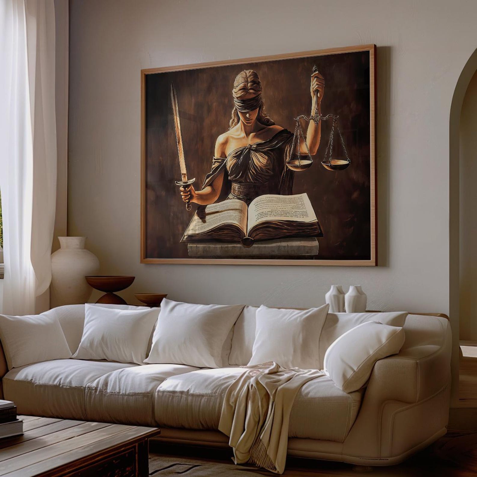 Goddess Themis Canvas Print | Elegant Law Office Decor - Etsy