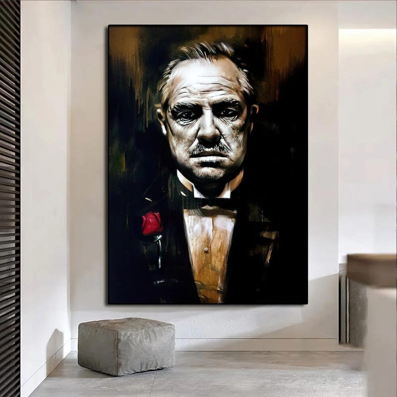 The Godfather Vito Corleone, Canvas Print Home Decor, Film Artist ...