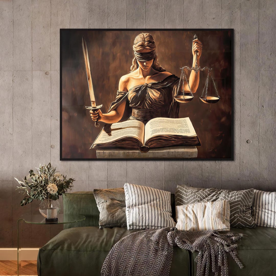 Goddess Themis Canvas Print | Elegant Law Office Decor - Etsy