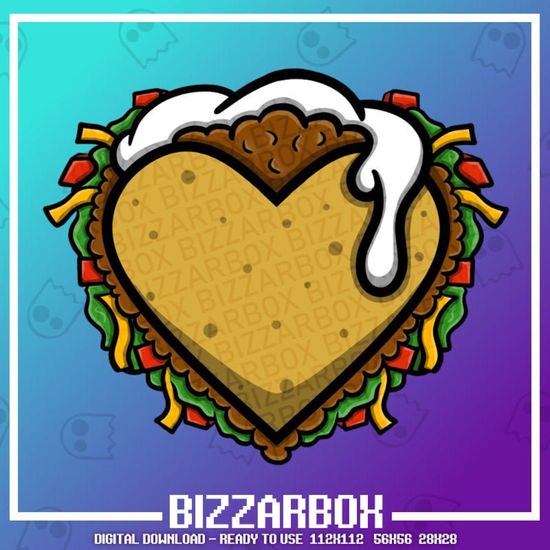 TACO HEART Twitch Emote / Twitch Emotes / Twitch Stream / Discord ...
