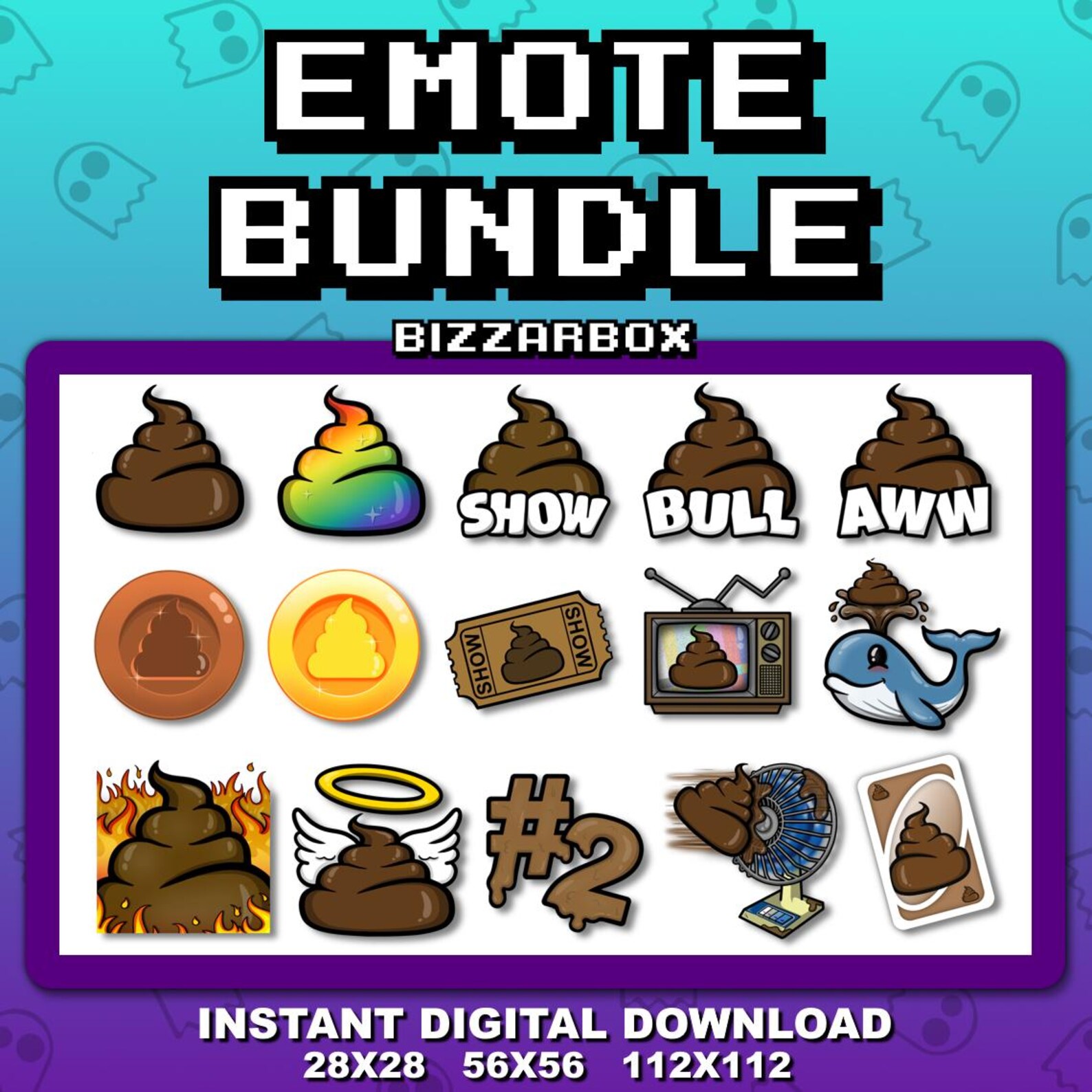 POOP EMOTE BUNDLE 15 Twitch Emote / Twitch Emotes / Twitch Stream ...