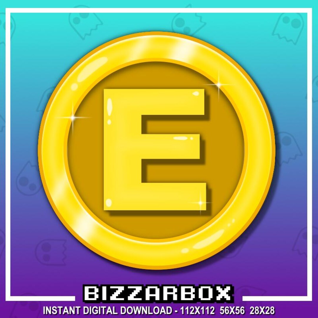 E LETTER COIN Channel Points Emote for Twitch / Channel Point Icon ...