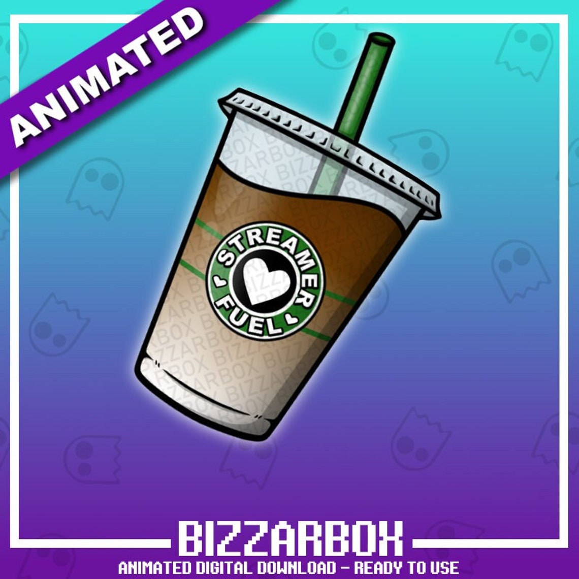 ICED COFFEE Animated Twitch Emote / Twitch Emotes / Twitch - Etsy