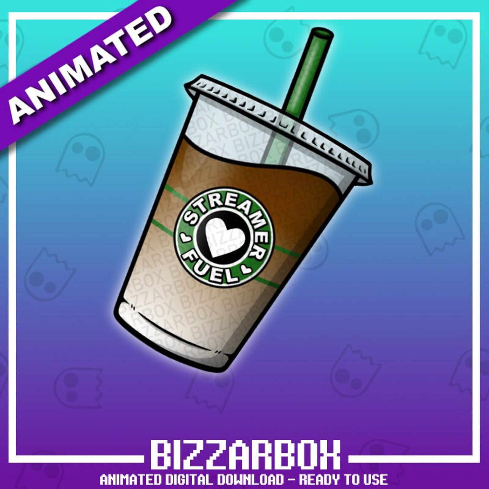 ICED COFFEE Animated Twitch Emote / Twitch Emotes / Twitch - Etsy