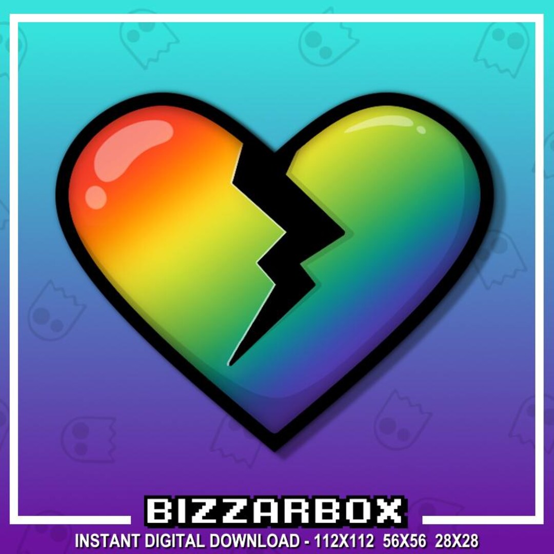 BROKEN HEART RAINBOW Twitch Emote / Twitch Emotes / Twitch Stream ...