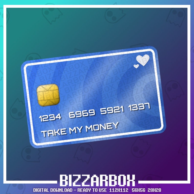 CREDIT CARD Twitch Emote / Twitch Emotes / Twitch Stream / - Etsy