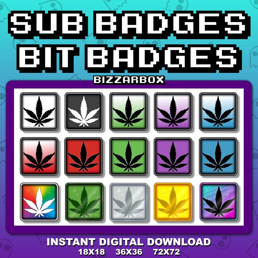 420 LEAF BOXES Twitch Sub Badges / Cheer Bit Badges / Emote /emotes ...