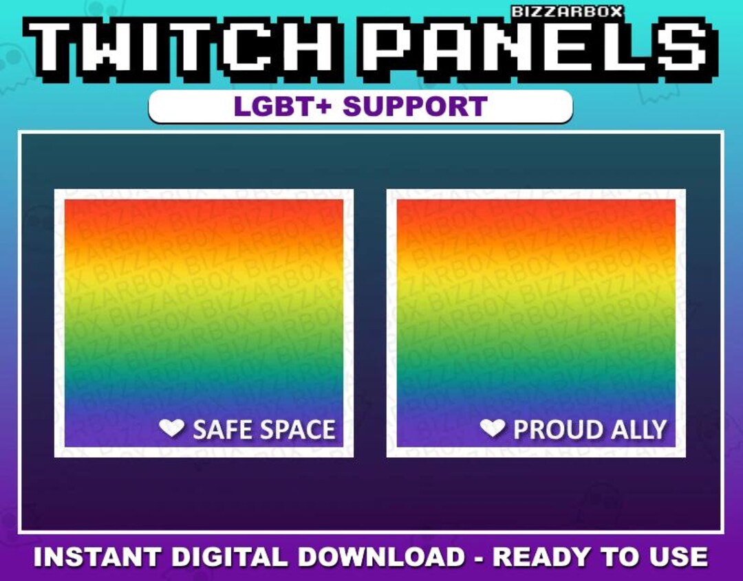 LGBT SUPPORT Box Twitch Panels / Ally / Safe Space / Twitch Stream ...