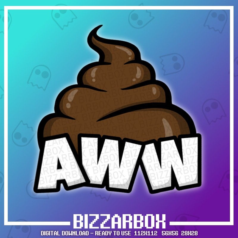 AWW POOP Twitch Emote / Twitch Emotes / Twitch Stream / - Etsy