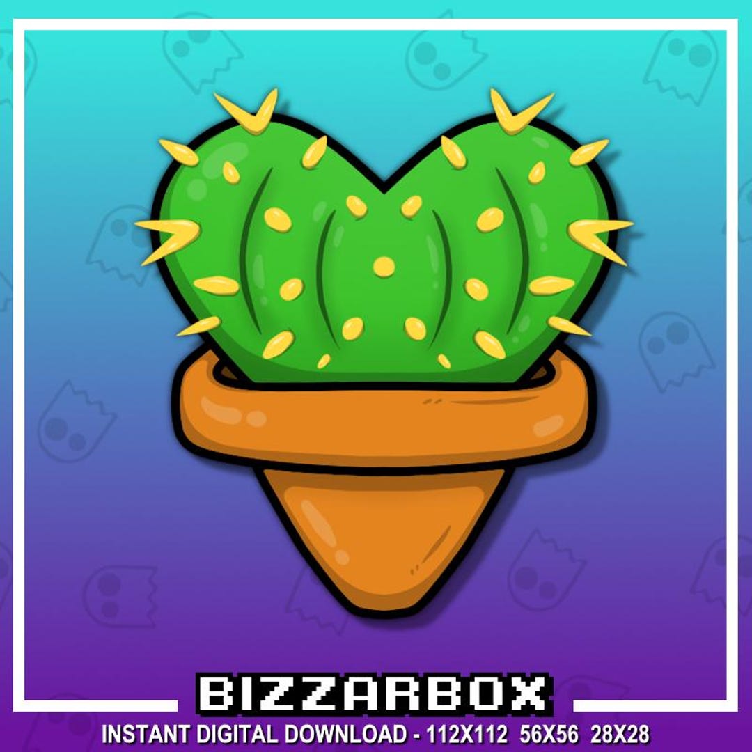 CACTUS HEART LOVE Twitch Emote / Twitch Emotes / Twitch Stream ...