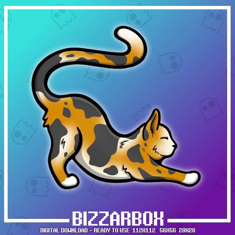 STRETCH CAT CALICO Channel Points Emote for Twitch / Discord / Stream ...
