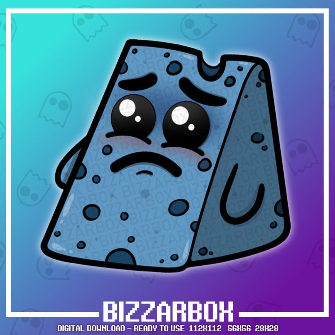 SAD BLUE CHEESE Twitch Emote / Twitch Emotes / Twitch Stream / - Etsy