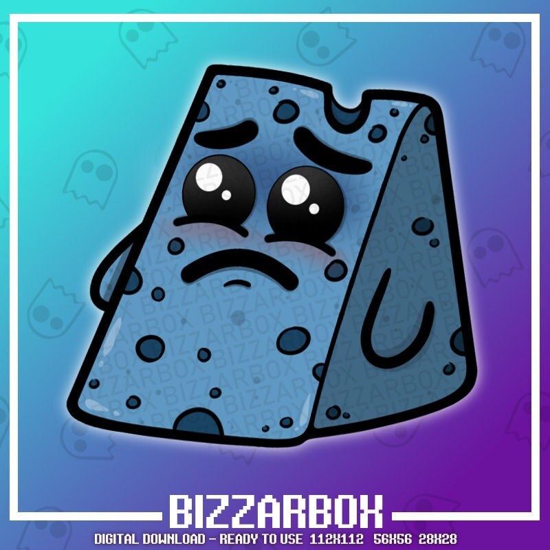SAD BLUE CHEESE Twitch Emote / Twitch Emotes / Twitch Stream / - Etsy