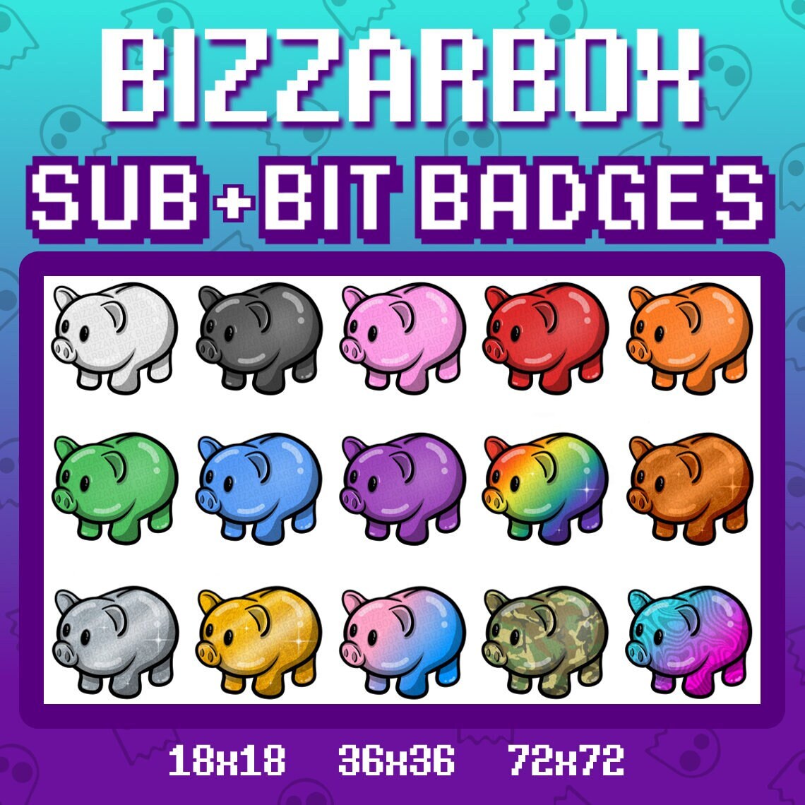 PIGGY BANK Twitch Sub Badges / Cheer Bit Badges / Emote / | Etsy