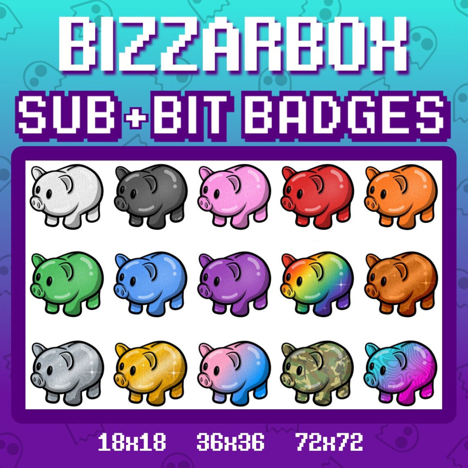 PIGGY BANK Twitch Sub Badges / Cheer Bit Badges / Emote / Emotes ...