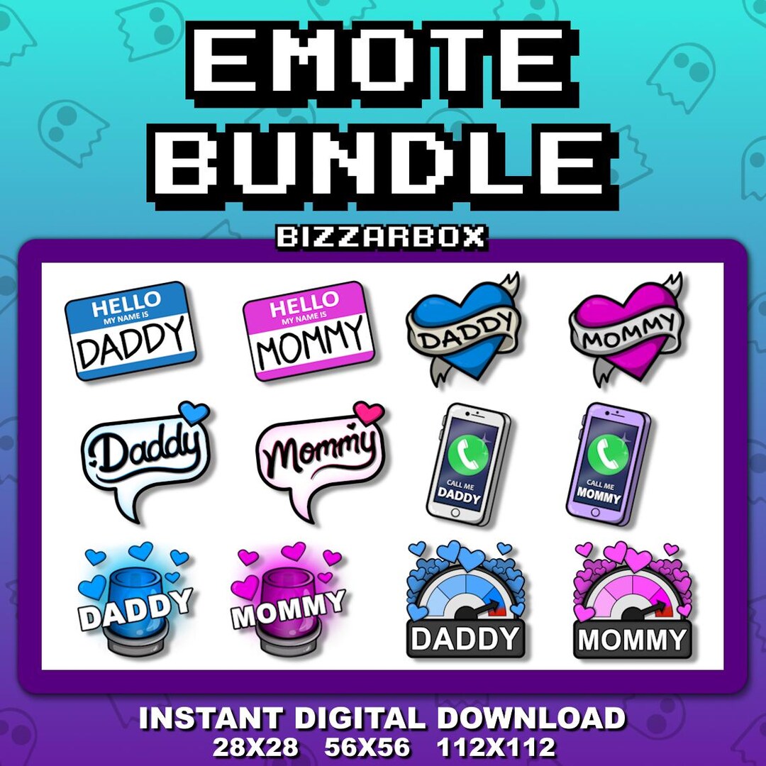 DADDY MOMMY EMOTE Bundle 12 Twitch Emote / Twitch Emotes / Twitch ...