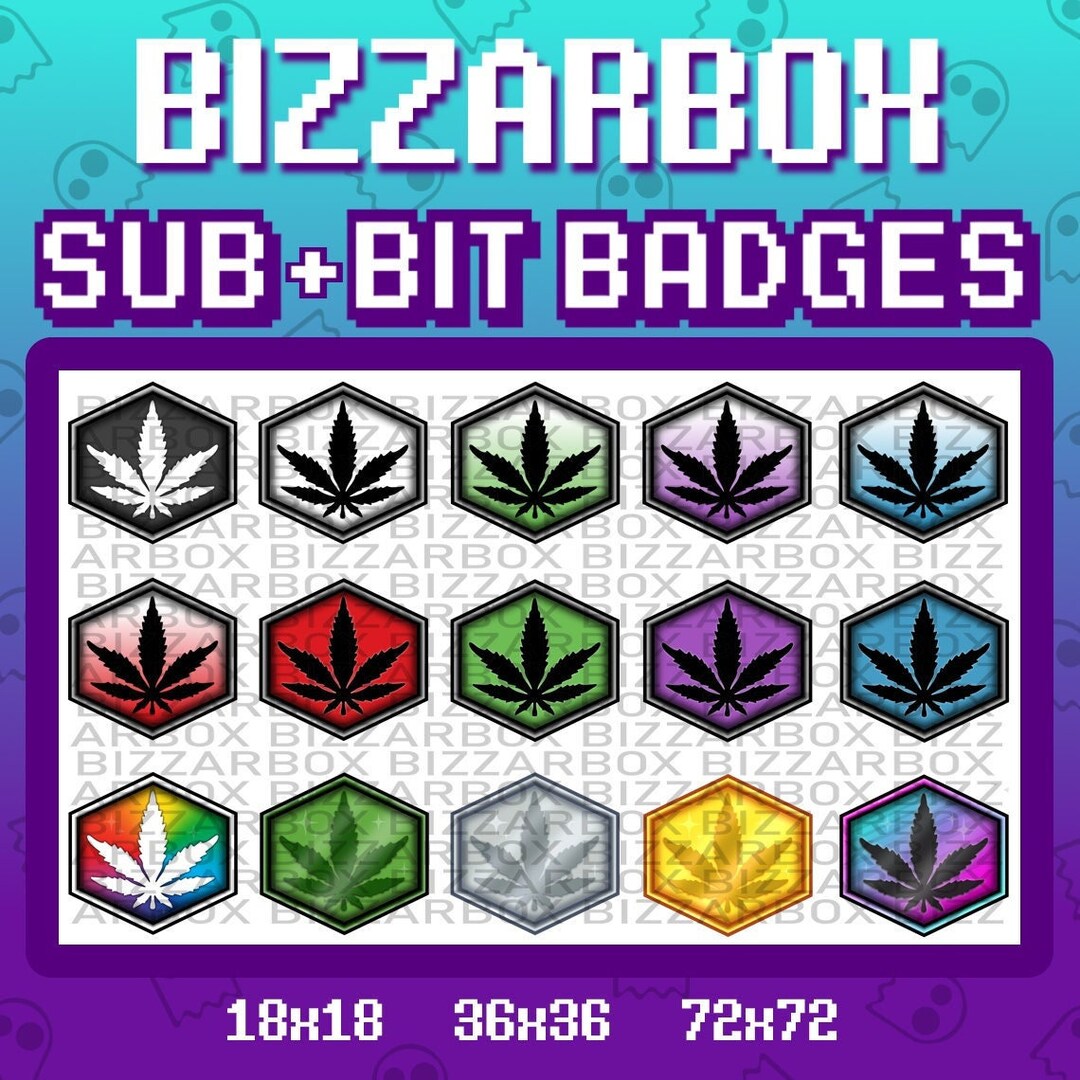 420 LEAF HEX Twitch Sub Badges / Cheer Bit Badges / Emote /emotes ...