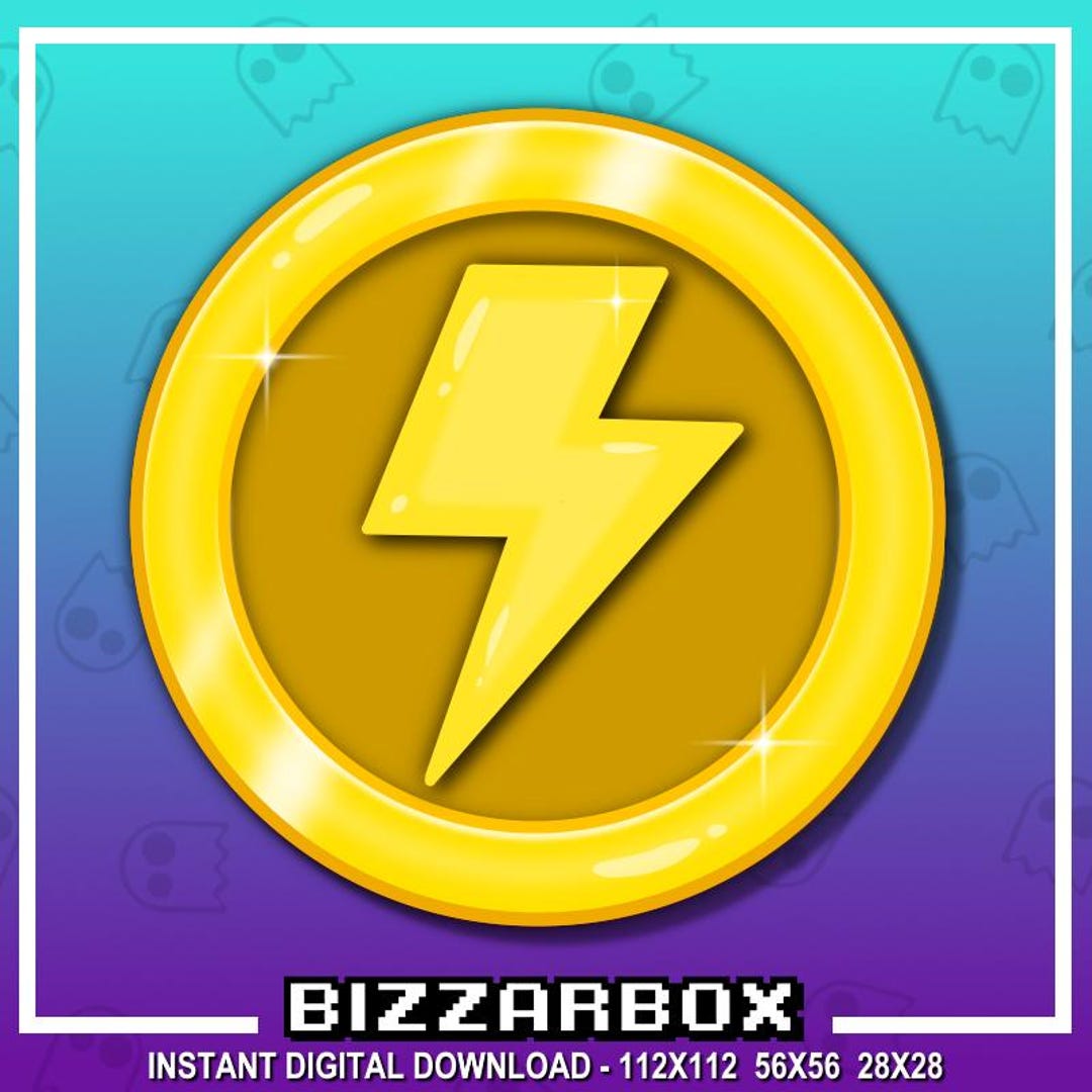 LIGHTNING BOLT COIN Channel Points Emote for Twitch / Discord / Stream ...