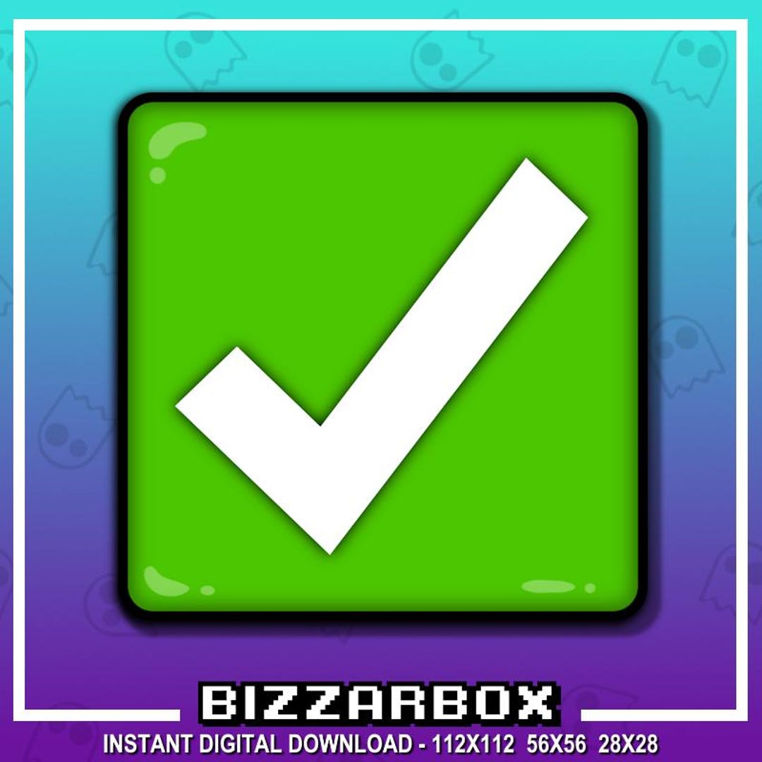 GREEN CHECK GOOD Channel Points Emote for Twitch / Discord / Stream ...