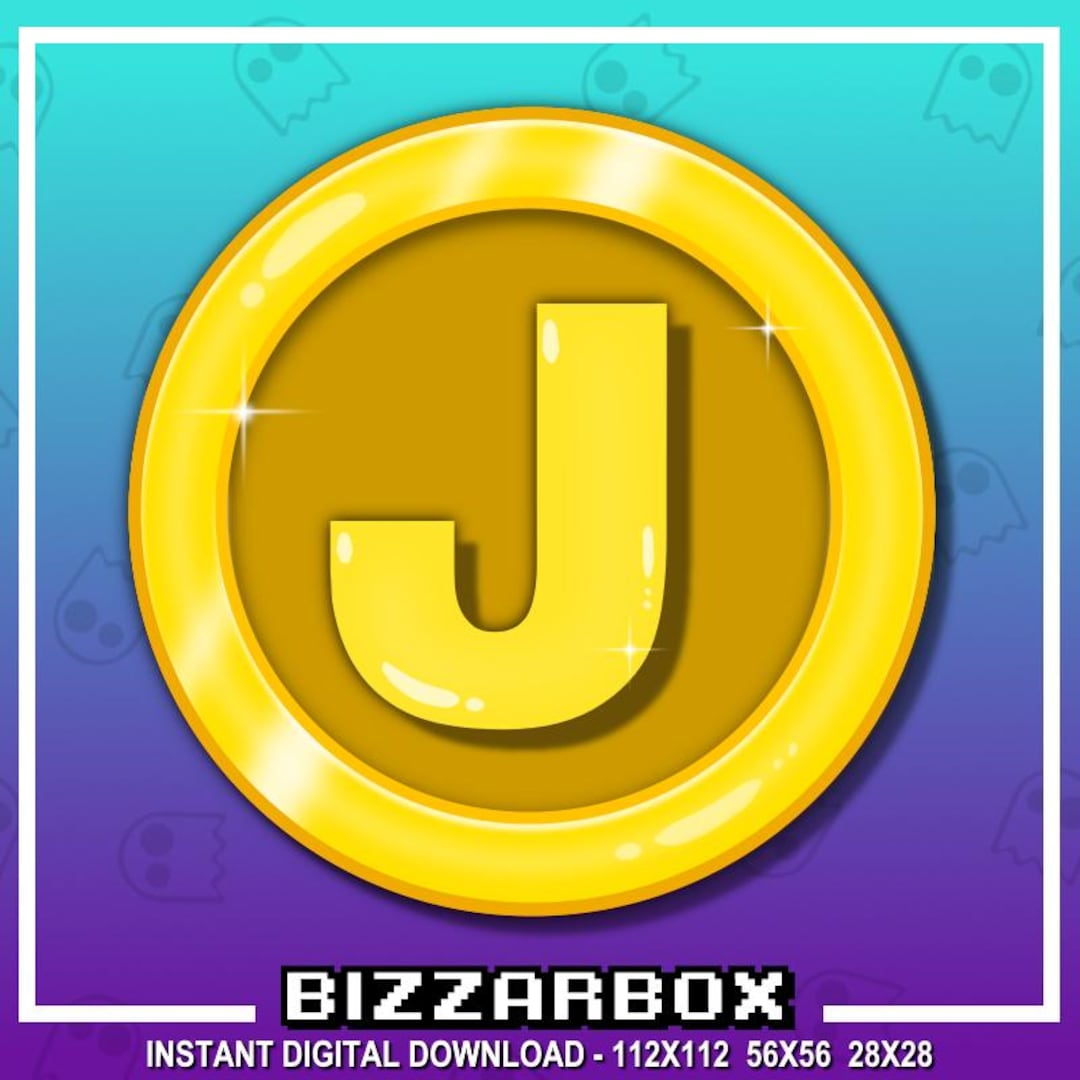 J LETTER COIN Channel Points Emote for Twitch / Channel Point Icon ...