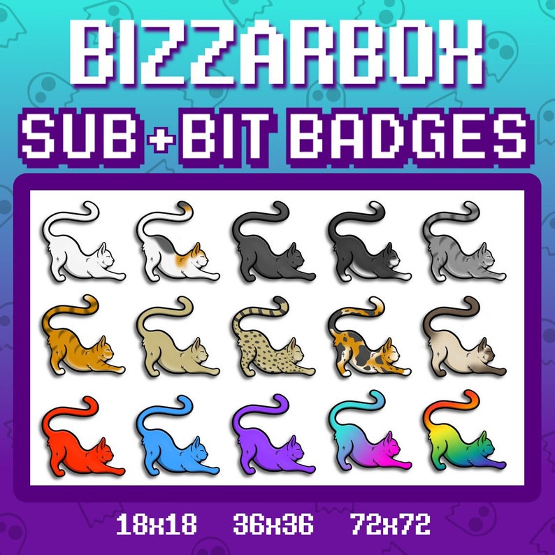 CAT Twitch Sub Badges / Cheer Bit Badges / Loyalty Badges / - Etsy