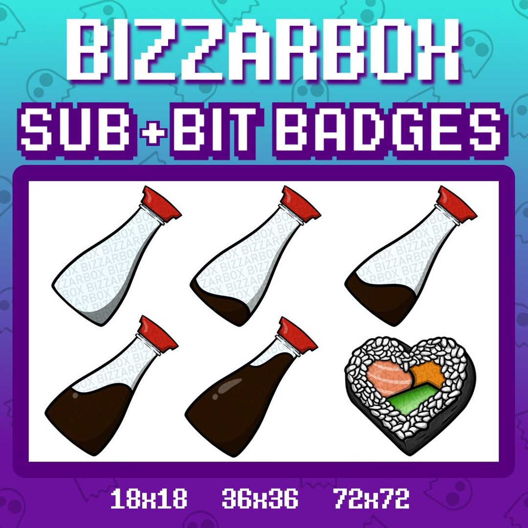 SOY SAUCE SUSHI Twitch Sub Badges / Cheer Bit Badges / Emote /emotes ...