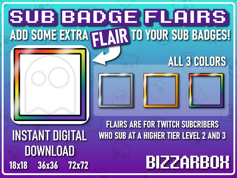 FRAMES Twitch Flairs / Sub Badge Flairs / Sub Badges / Loyalty Badges ...