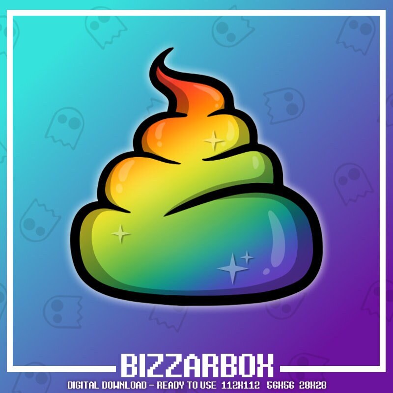 RAINBOW POOP Twitch Emote / Twitch Emotes / Twitch Stream / - Etsy