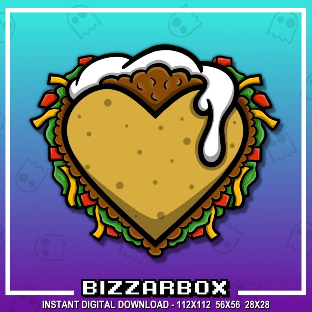TACO HEART Twitch Emote / Twitch Emotes / Twitch Stream / Discord ...