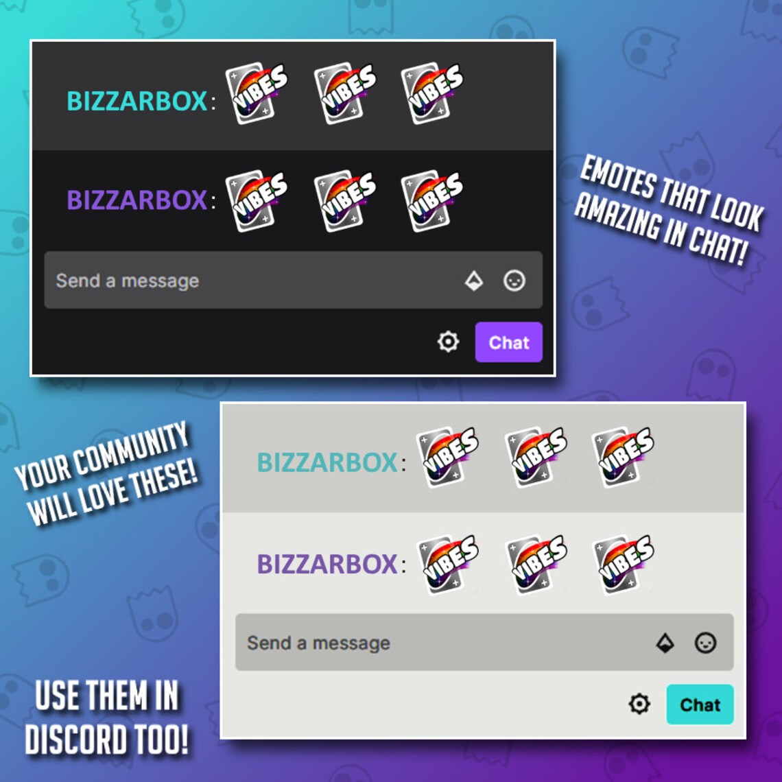 POSITIVE VIBES CARD Twitch Emote / Twitch Emotes / Twitch Stream ...