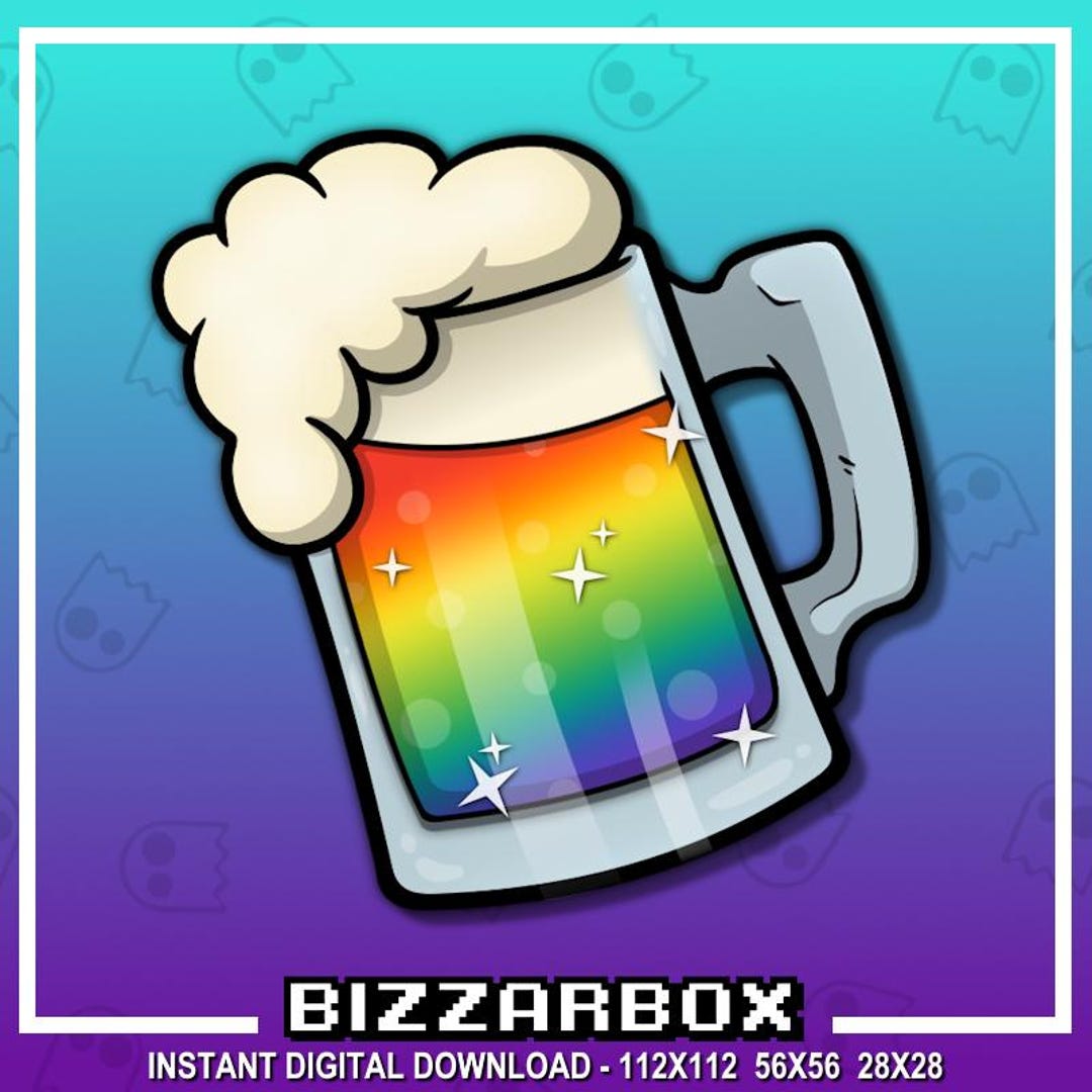 HYDRATE DRINK BEER Rainbow Mug Channel Points Emote for Twitch ...