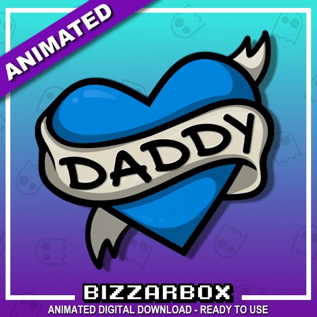 DADDY HEART Animated Twitch Emote / Twitch Emotes / Twitch Stream ...