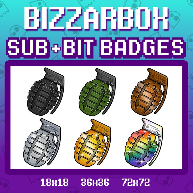 GRENADES Twitch Sub Badges / Cheer Bit Badges / Emotes | Etsy