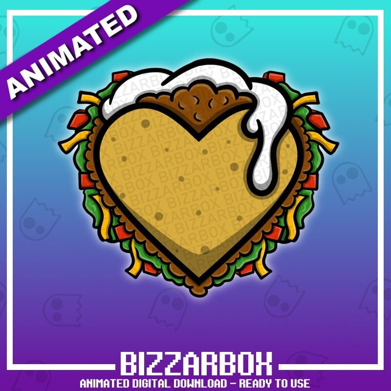 TACO HEART Animated Twitch Emote / Twitch Emotes / Twitch Stream ...