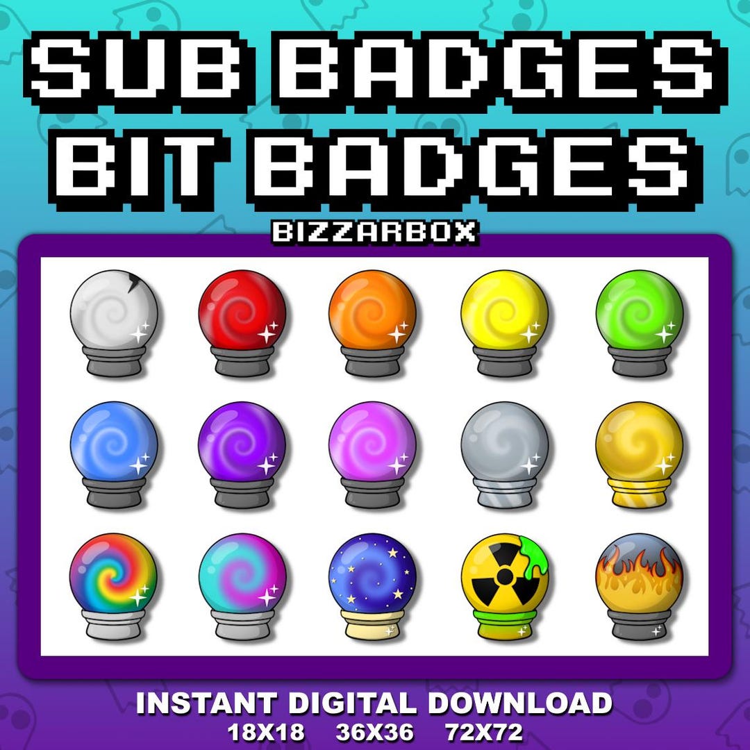CRYSTAL BALL Twitch Sub Badges / Cheer Bit Badges / Loyalty Badges ...