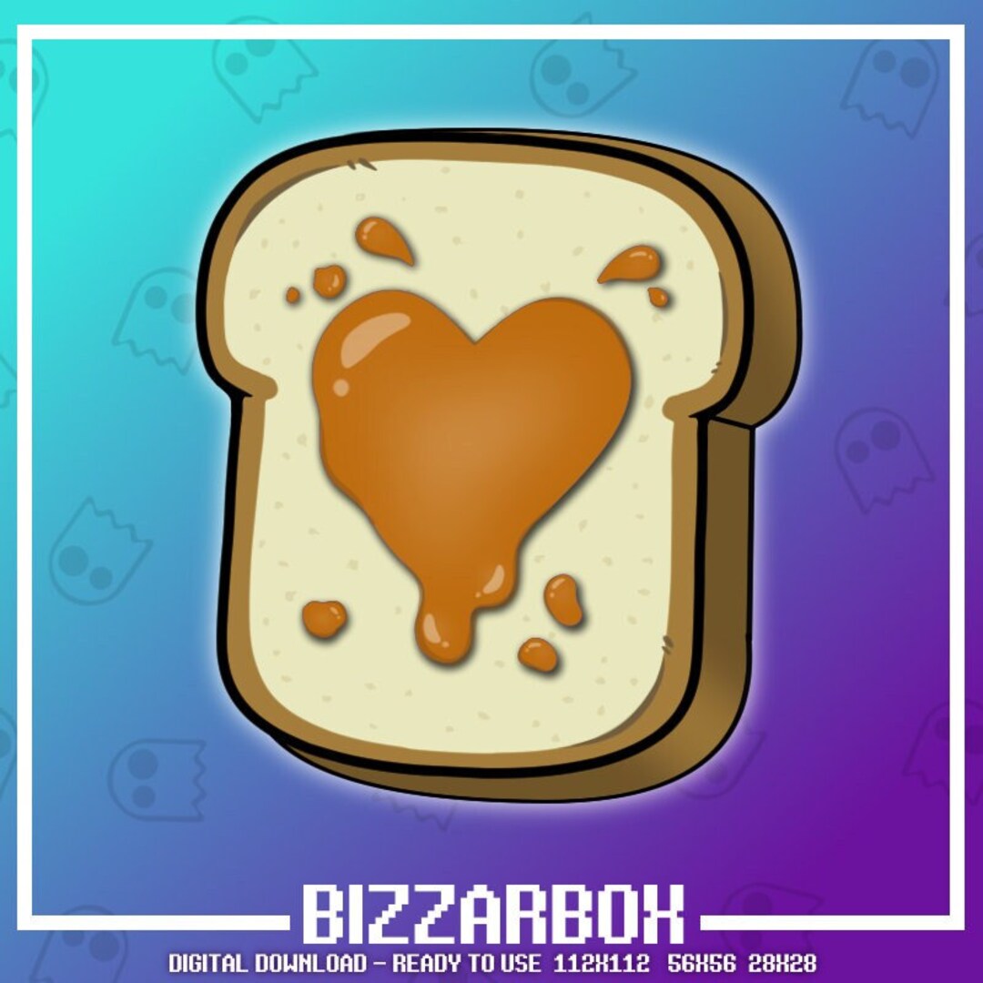 PEANUT BUTTER BREAD Heart Twitch Emote / Twitch Emotes / Twitch Stream ...
