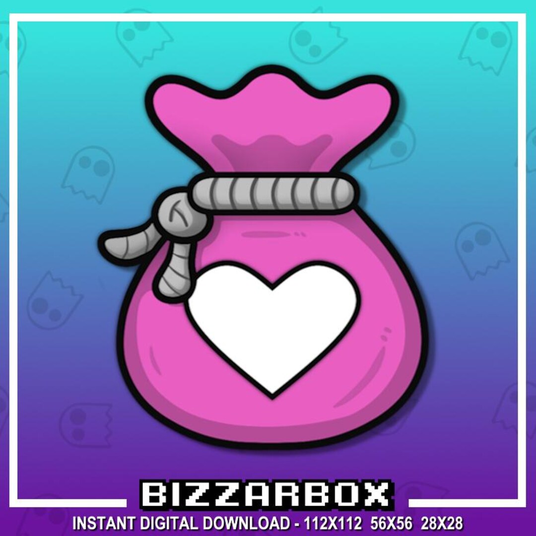 PINK HEART BAG Channel Points Emote for Twitch / Channel Point Icon ...