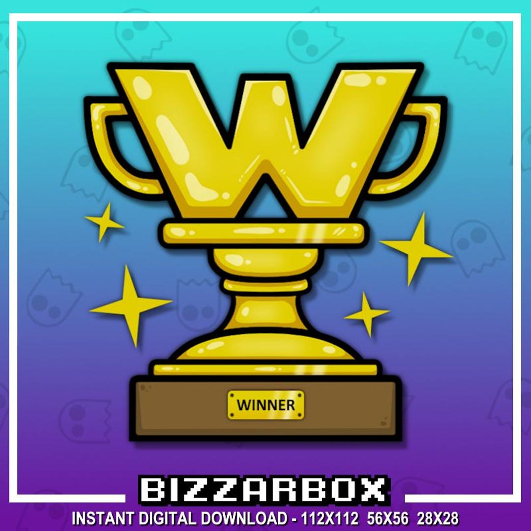 WINNER W TROPHY Twitch Emote / Twitch Emotes / Twitch Stream / Discord ...