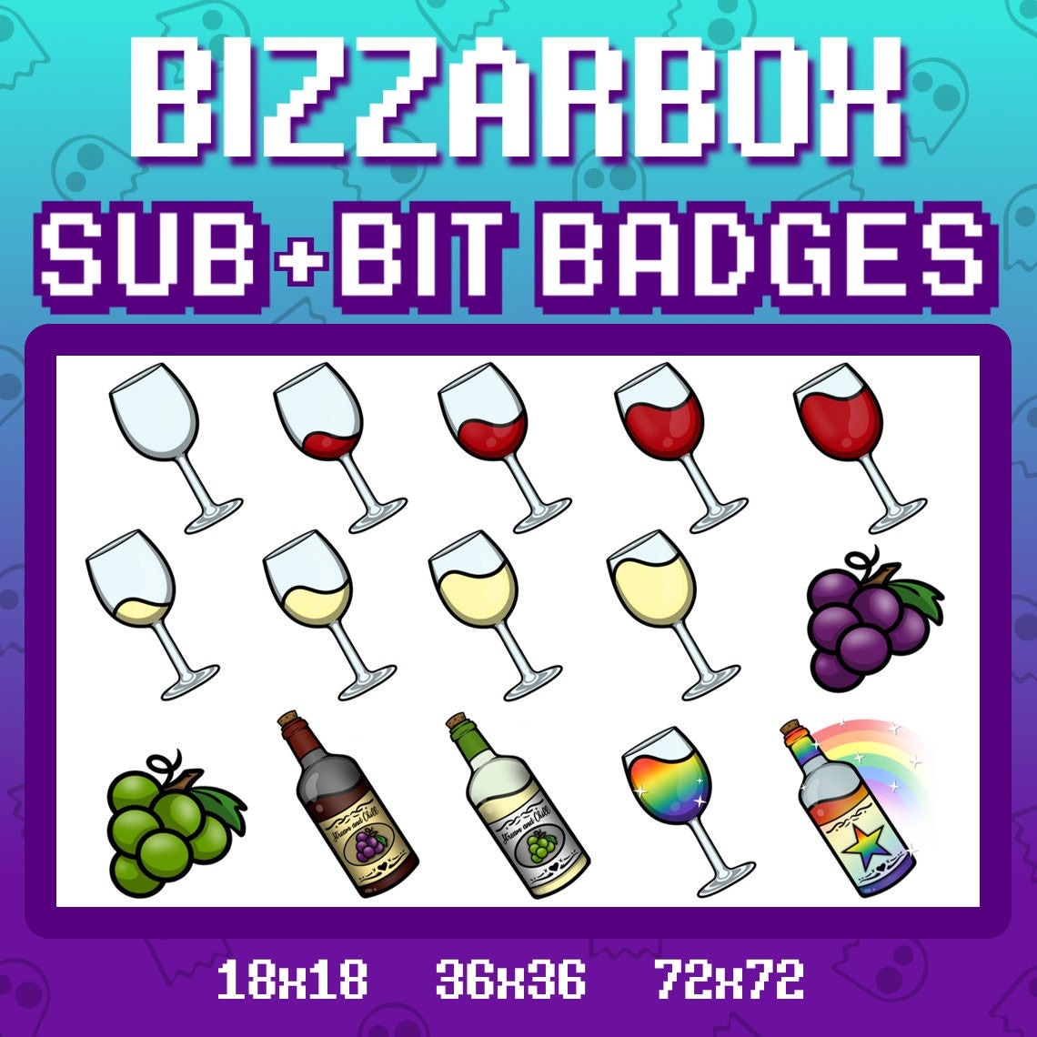 WINE Twitch Sub Badges / Cheer Bit Badges / Emote / Emotes / - Etsy