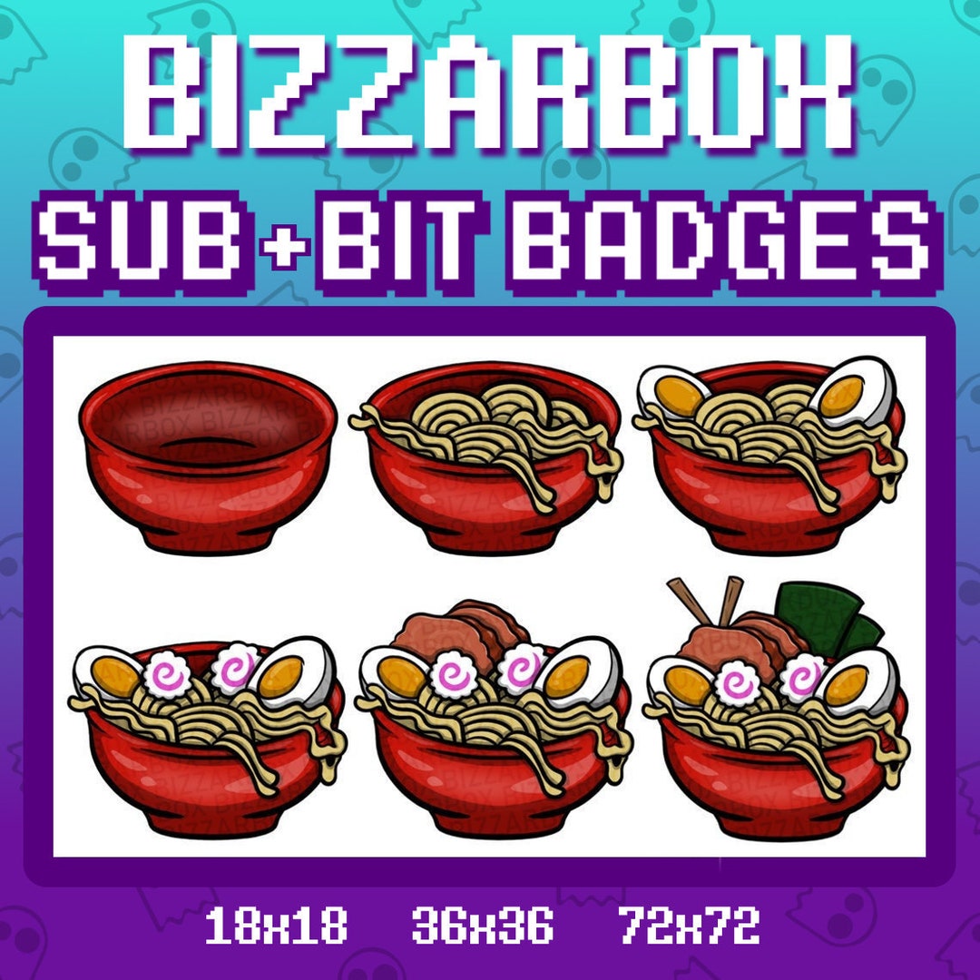 RAMEN NOODLES Twitch Sub Badges / Cheer Bit Badges / Emote / Emotes ...