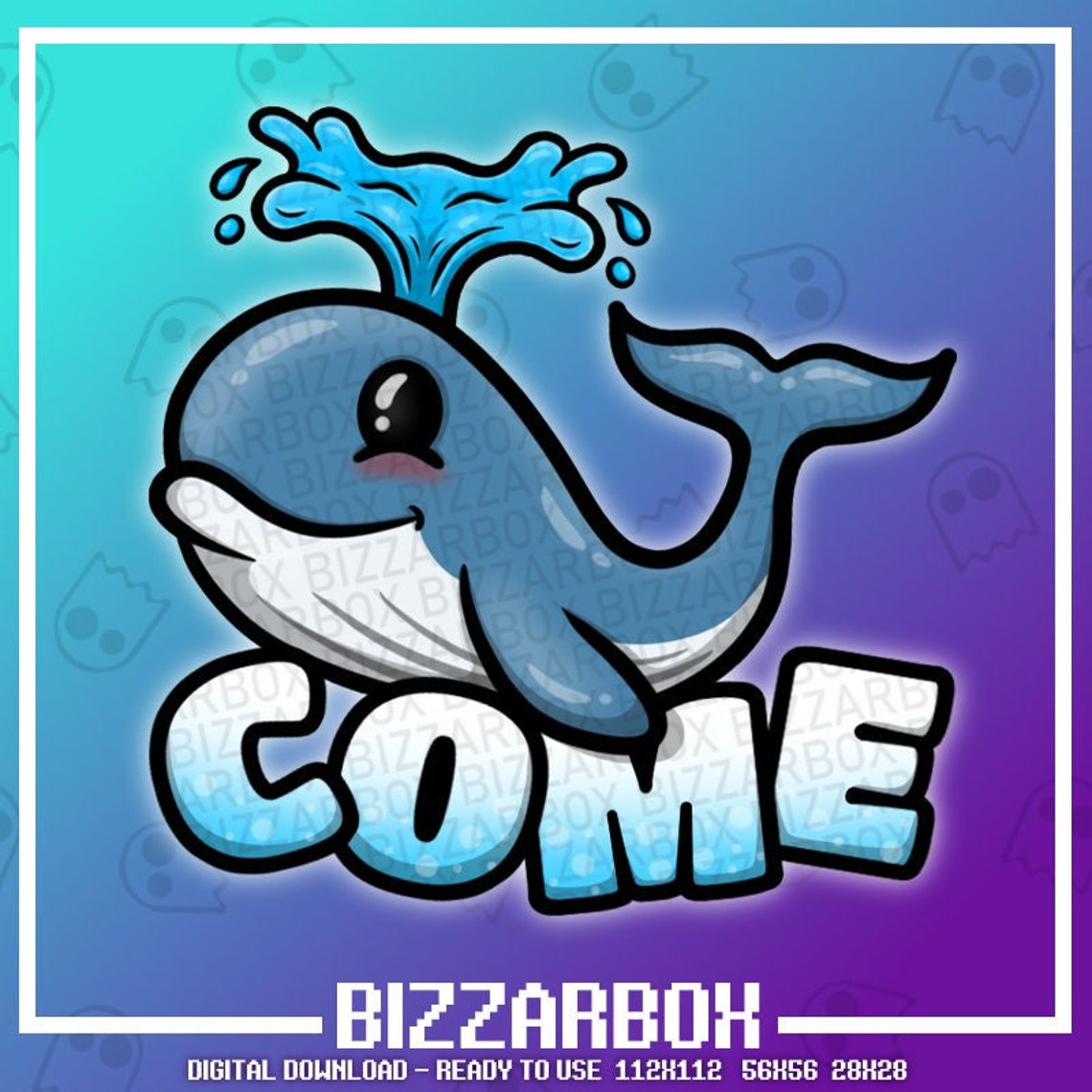 WHALE COME Twitch Emote / Twitch Emotes / Twitch Stream / - Etsy
