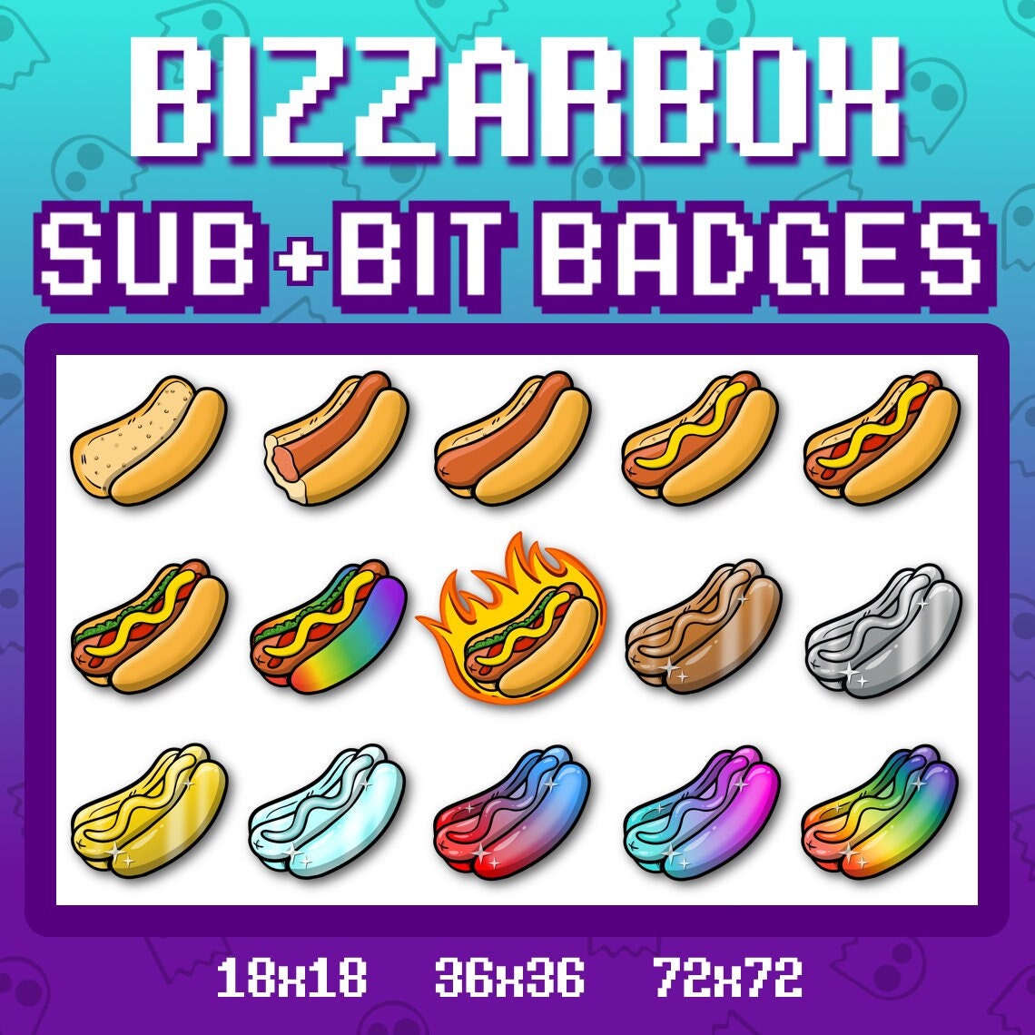 HOT DOG Twitch Sub Badges / Cheer Bit Badges / Emote / Emotes / Emoji ...
