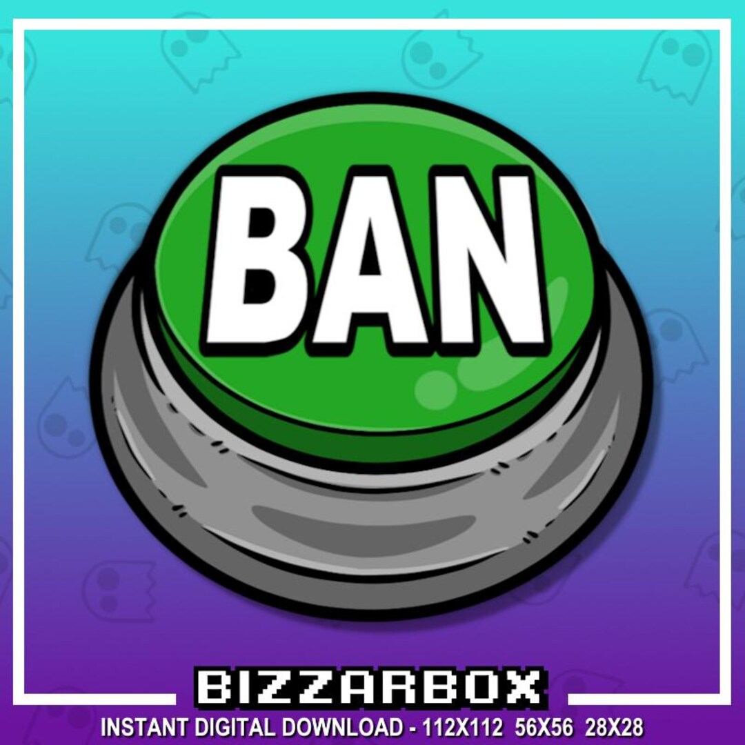 MOD BAN BUTTON Twitch Emote / Twitch Emotes / Twitch Stream / Discord ...