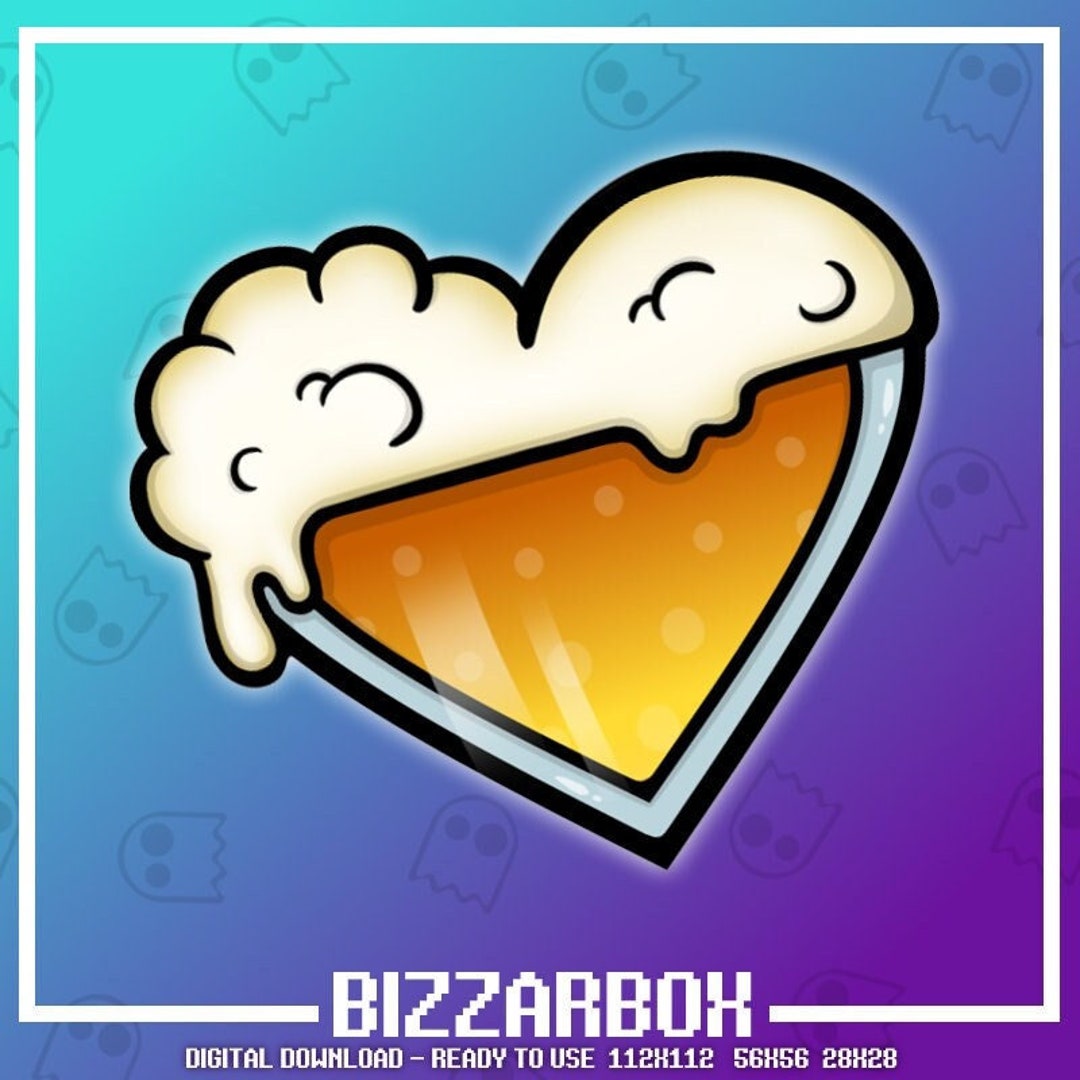 BEER HEART LOVE Twitch Emote / Twitch Emotes / Twitch Stream / Discord ...