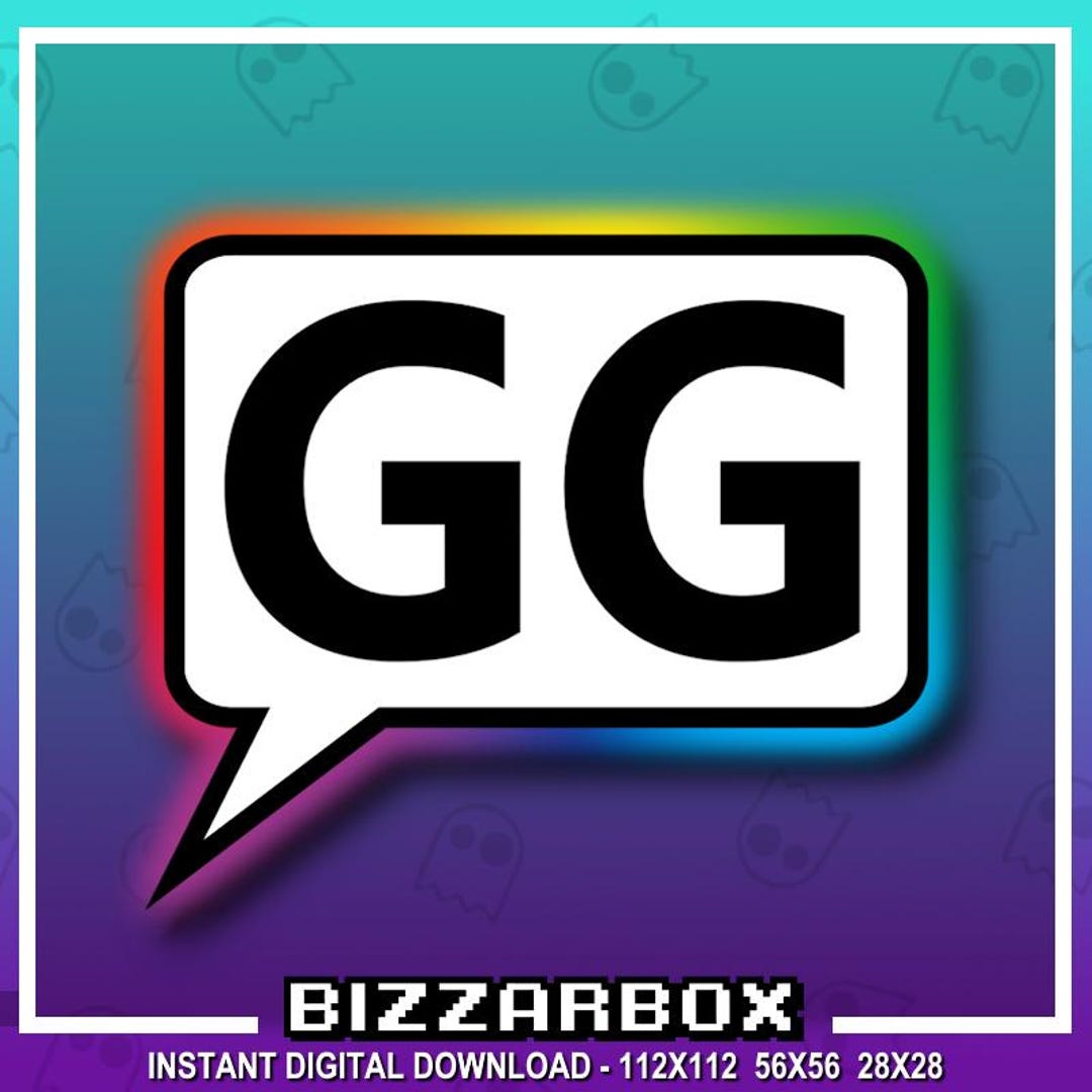 GG Chat Bubble Twitch Emote / Twitch Emotes / Twitch Stream / Discord ...
