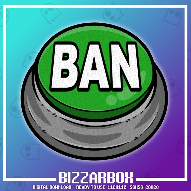 MOD BAN BUTTON Twitch Emote / Twitch Emotes / Twitch Stream / Discord ...