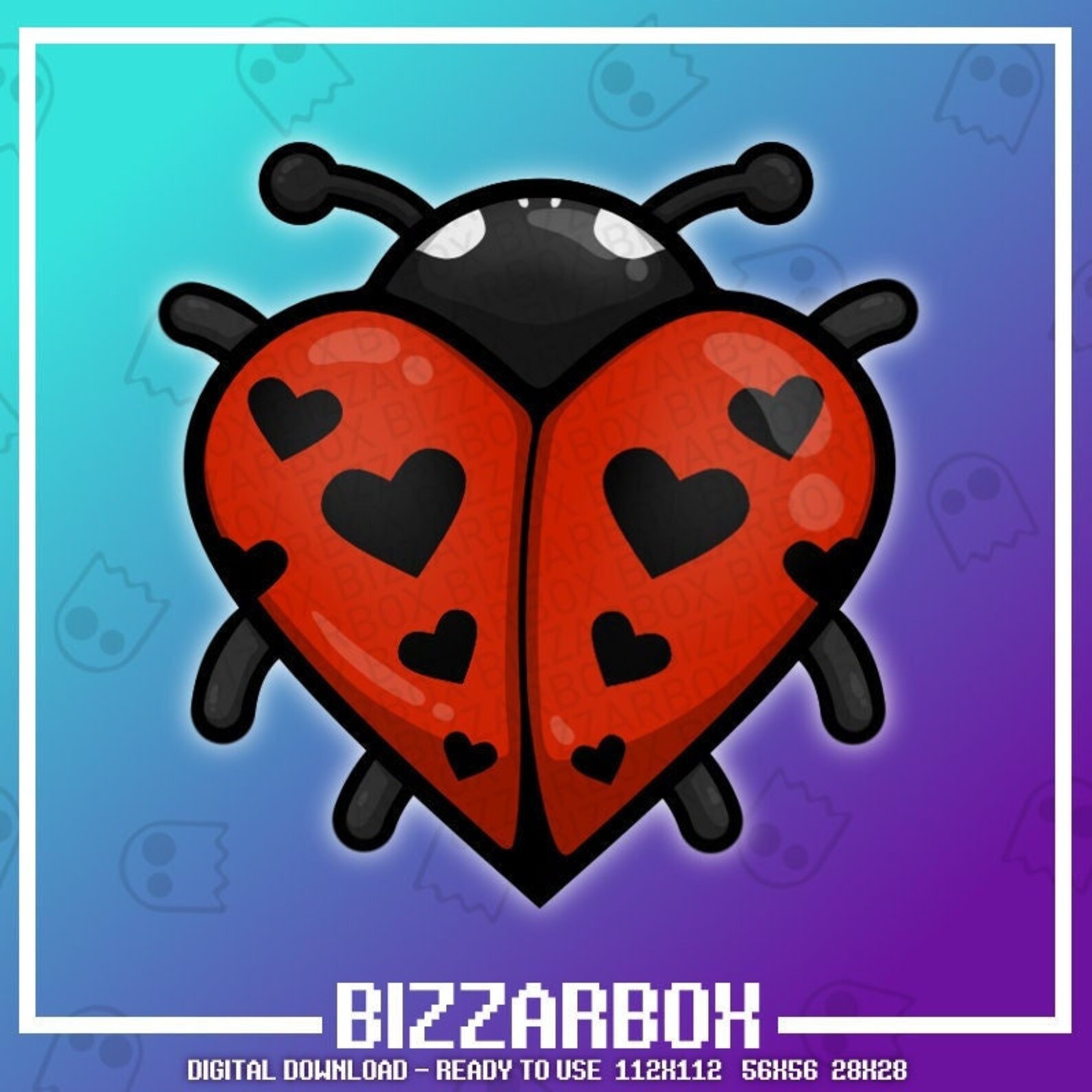 LADYBUG LOVE HEART Twitch Emote / Twitch Emotes / Twitch Stream ...