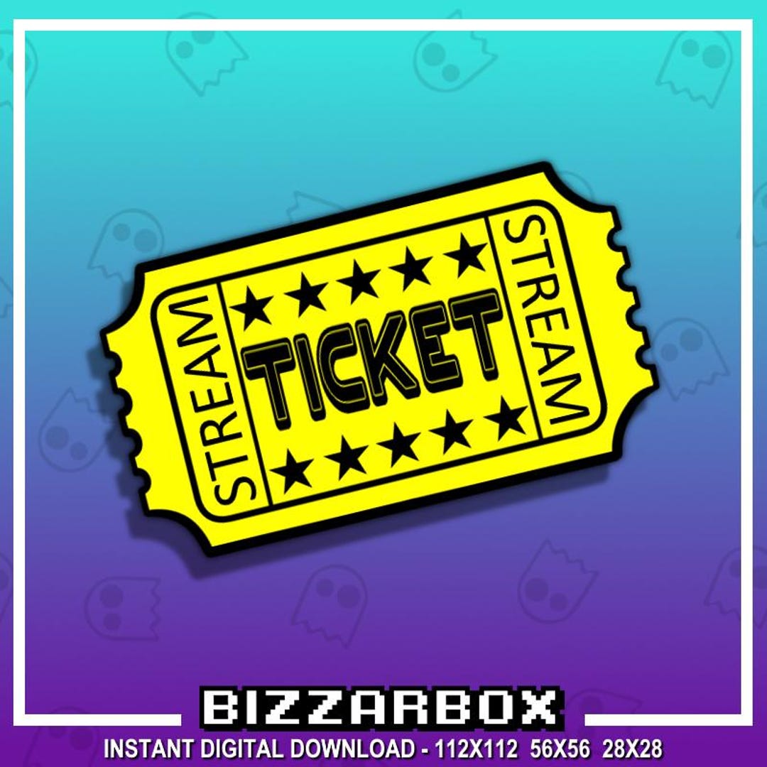 TICKET YELLOW Channel Points Emote for Twitch / Discord / Stream ...