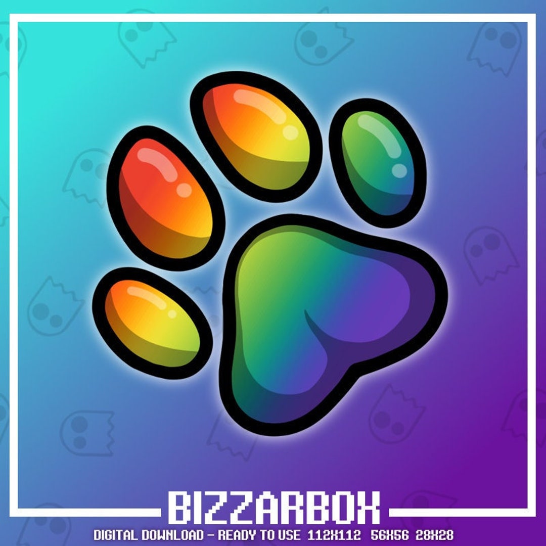 RAINBOW PAW Twitch Emote / Twitch Emotes / Twitch Stream / Discord ...