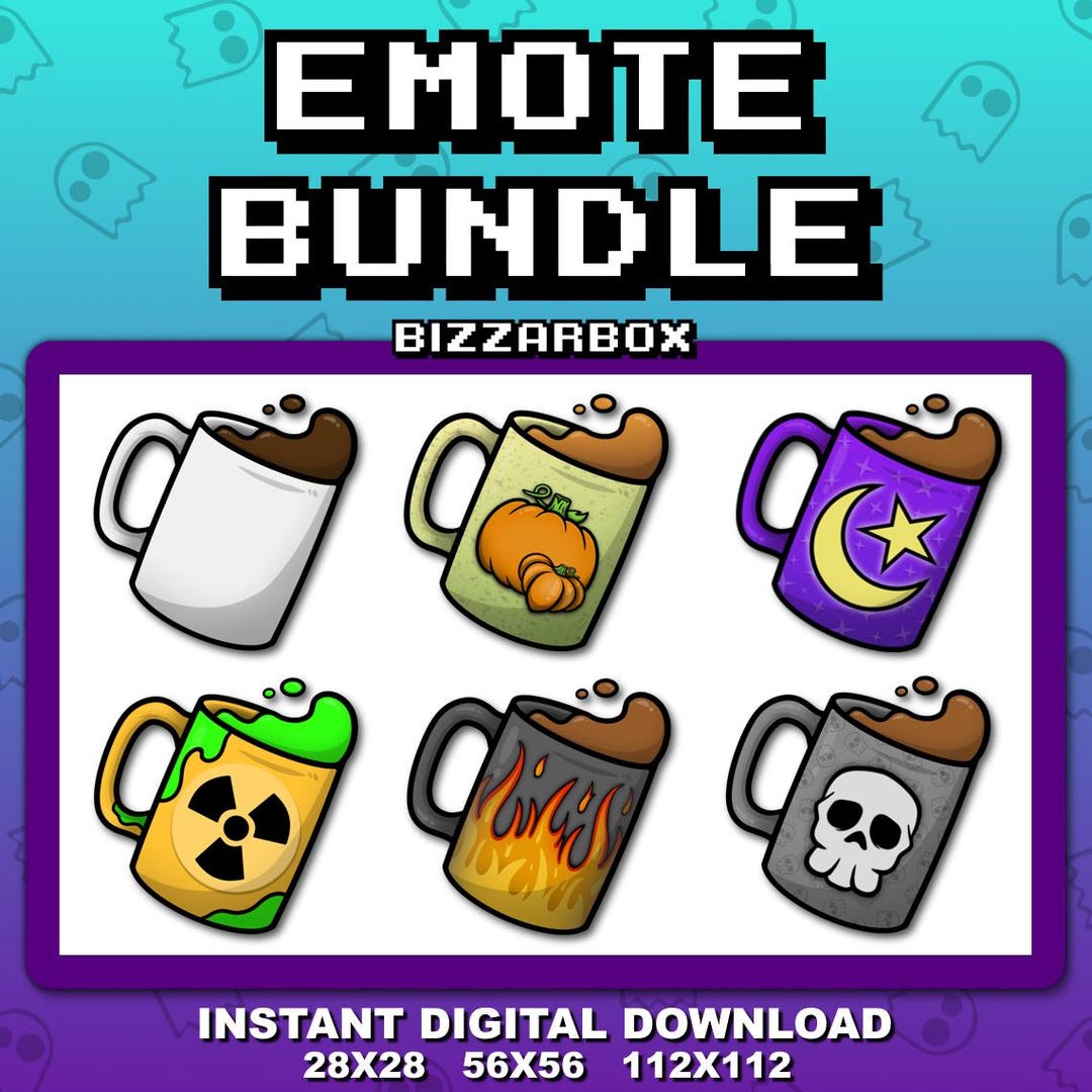COFFEE MUG EMOTE Bundle 6 Twitch Emote / Twitch Emotes / Twitch Stream ...